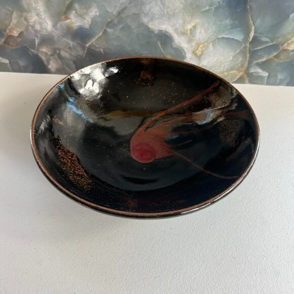 Handmade & Signed by Nara | Dining | Studio Art Pottery Bowl Black Red ...